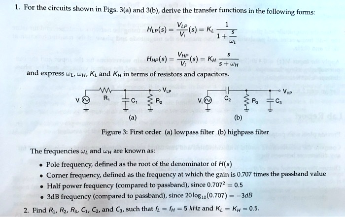 SOLVED: For the circuits shown in Figs. 3(a) and 3(b), derive the ...