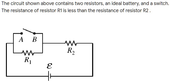 SOLVED: The circuit shown above contains two resistors an ideal battery; and switch The ...