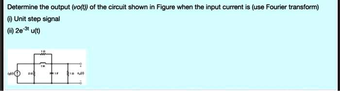[GET ANSWER] Determine the output (vo(t)) of the circuit shown in Figure when the input current ...