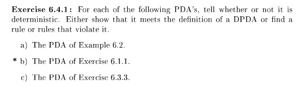 automata theory exercise 64 for each of the following pda s teli whether or not it is ...