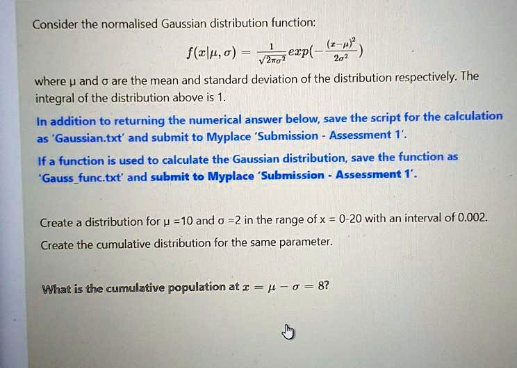 SOLVED: Consider the normalised Gaussian distribution function: f(clp,o ...
