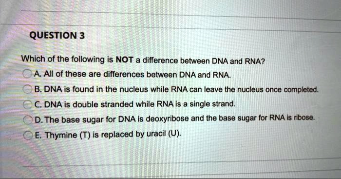 SOLVED: QUESTION 3 Which of the following is NOT a difference between ...