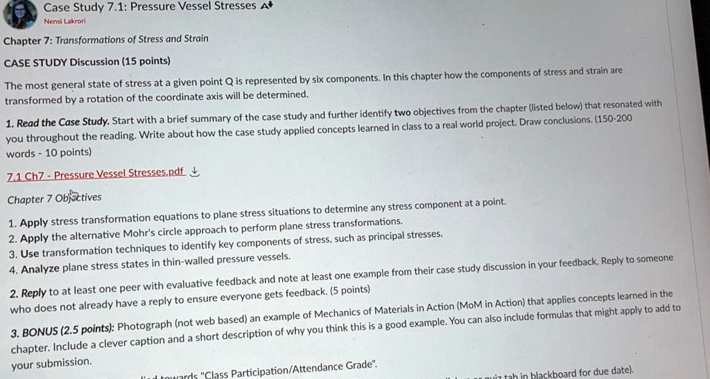 SOLVED: I need it .. within an hour! Case Study 7.1:Pressure Vessel ...