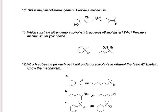 10 this is the pinacol rearrangement provide mechanism hyot ho which ...