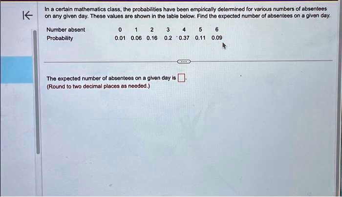 SOLVED: In a certain mathematics class, the probabilities have been ...
