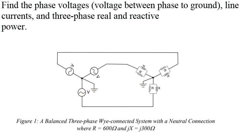 SOLVED: Find the phase voltages (voltage between phase to ground), line currents, and three ...