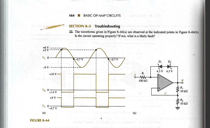 464 BASIC OP-AMP CIRCUITS SECTION 8-5 Troubleshooting 22. The waveforms ...