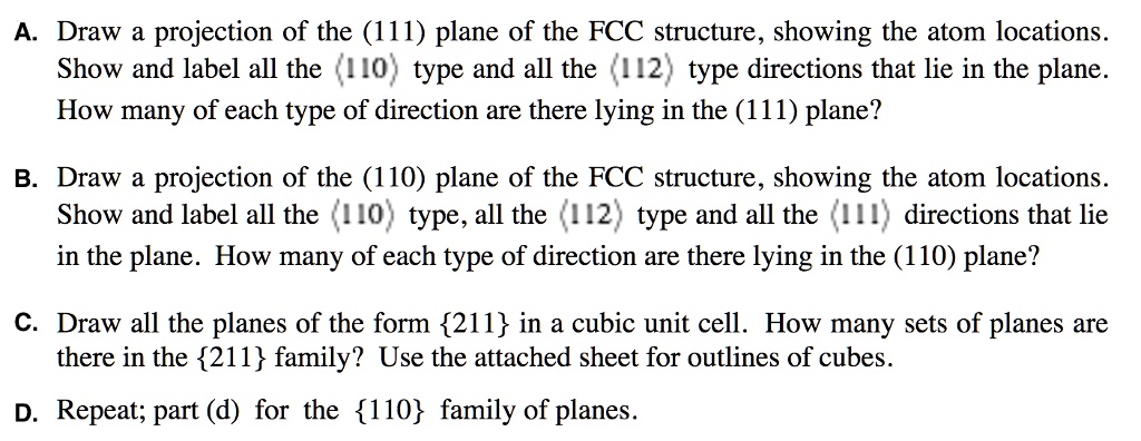 A Draw projection of the (111) plane of the FCC structure, showing the ...