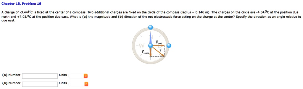 SOLVED: Chapter 18, Problcm 18 charge of -3.44/C is fixed at the center ...