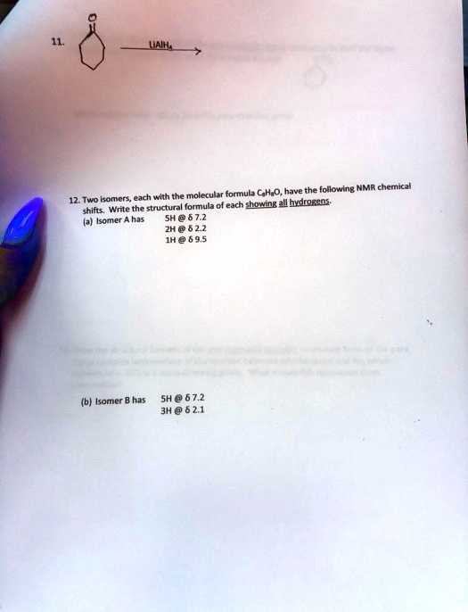 Solved Formula C H O Have The Following Nmr Chemical 12 Two Isomers Each With The Molecular