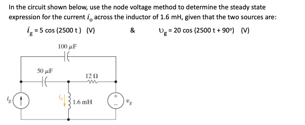 In the circuit shown below, use the node voltage method to determine ...