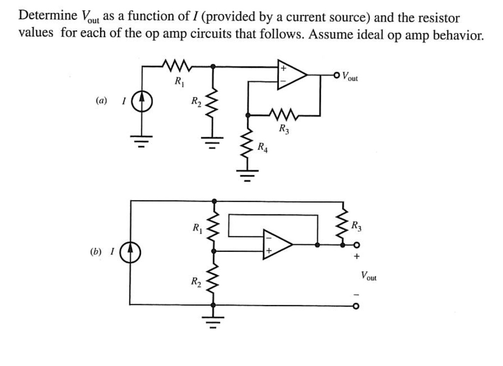 SOLVED: Determine Vou as a function of I (provided by a current source) and the resistor values ...