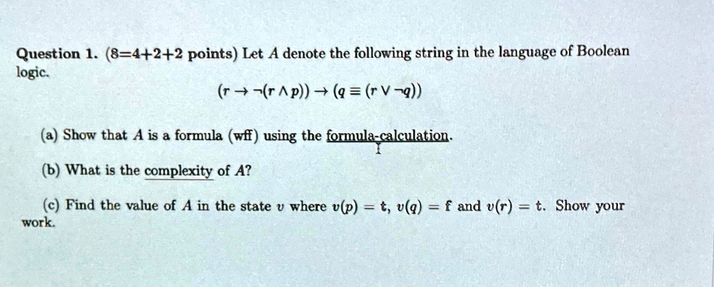 Solved Question 1 8422 Points Let A Denote The Following String 3062