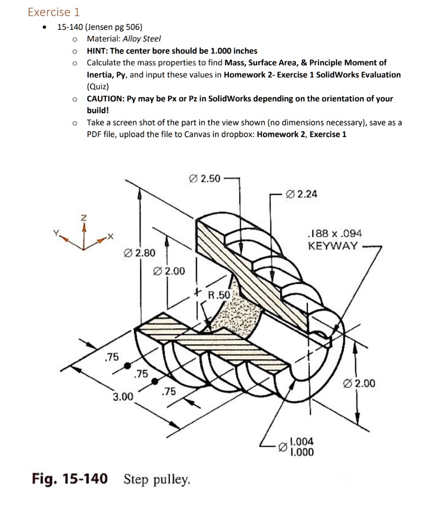 i want a step by step solidworks tutorial exercise 1 15 140 jensen pg ...