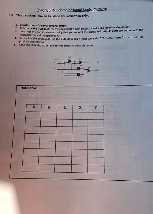 Solved Texts Practical 9 Combinational Logic Circuits 1 Construction Of A Combinational