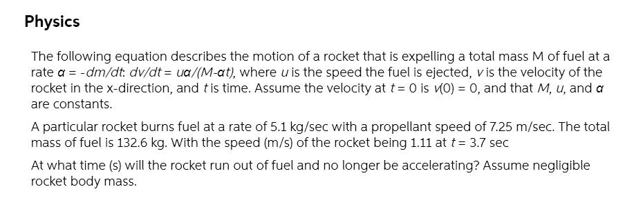 SOLVED: Please help in this urgent physics problem. The following equation describes the motion ...