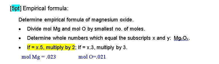 spt empirical formula determine empirical formula of magnesium oxide ...