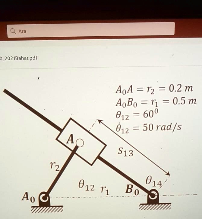 in the kinematic diagram the limb dimensions are given below in the arm ...