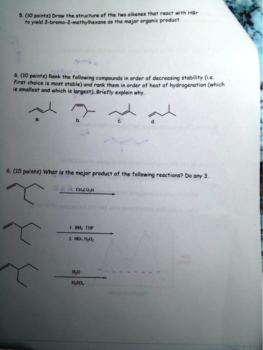 (10 points) Draw the structure of the two alkenes tha… - SolvedLib (10 points) Draw the structure of the two alkenes tha… - SolvedLib