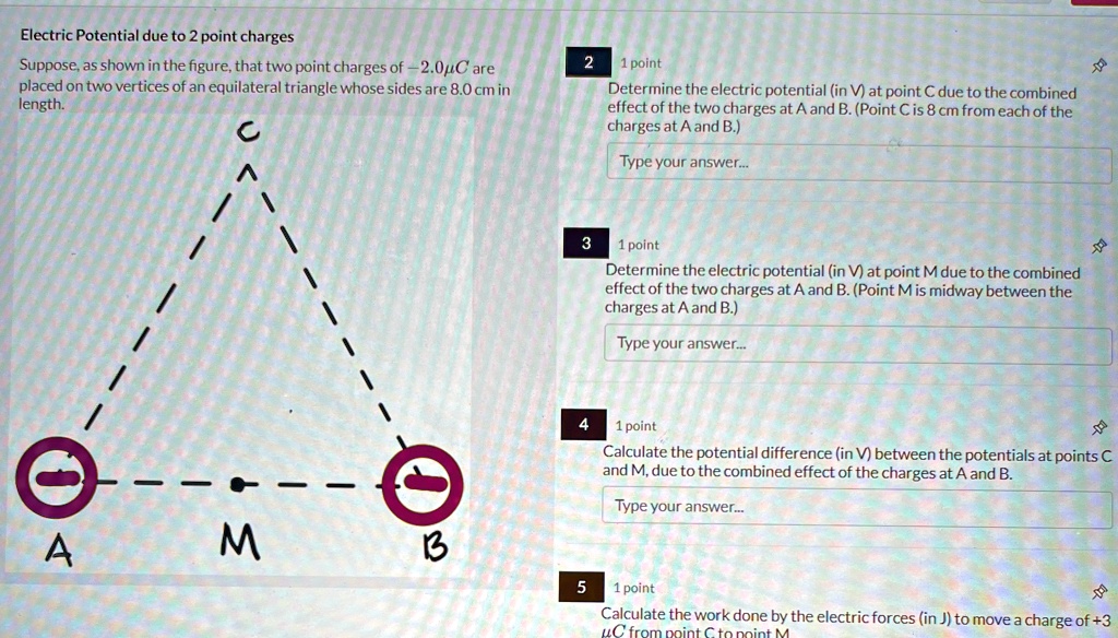 electric potential due to 2 point charges suppose as shown in the ...