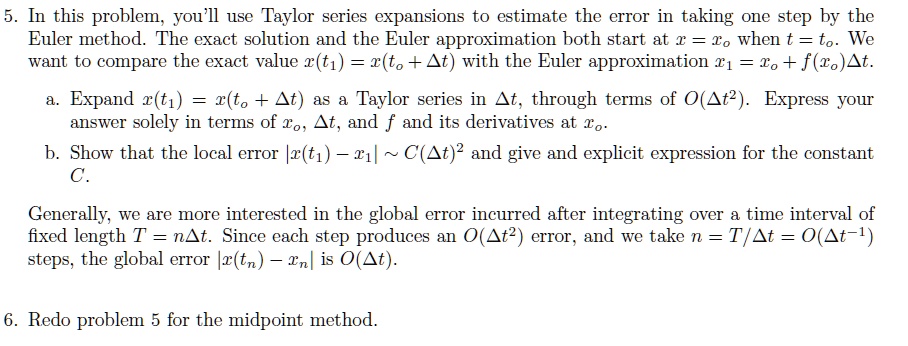 SOLVED: In this problem, you will use Taylor series expansions to ...