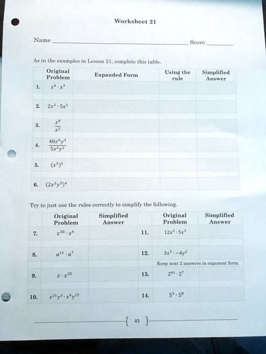 SOLVED Worksheet 21 Name Score As In The Exumples Lan 1 Complete This SOLVED Worksheet 21 Name Score As In The Exumples Lan 1 Complete This