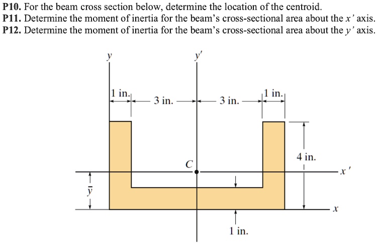 P10. For the beam cross section below, determine the location of the ...