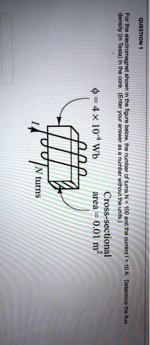 QUESTION 1 For the electromagnet shown in the figure below, the number ...