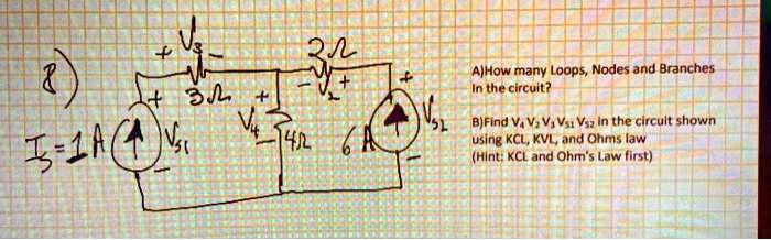 SOLVED: How many Loops, Nodes, and Branches in the circuit? 42 Find VVsVin the circuit shown ...