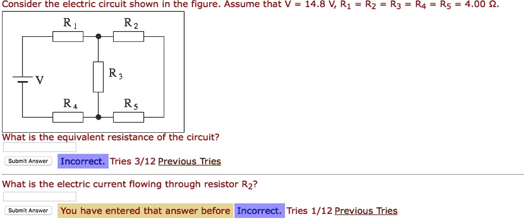 SOLVED: Consider the electric circuit shown in the figure. Assume that ...
