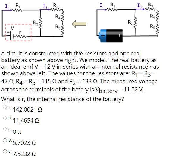 SOLVED: A circuit is constructed with five resistors and one real ...