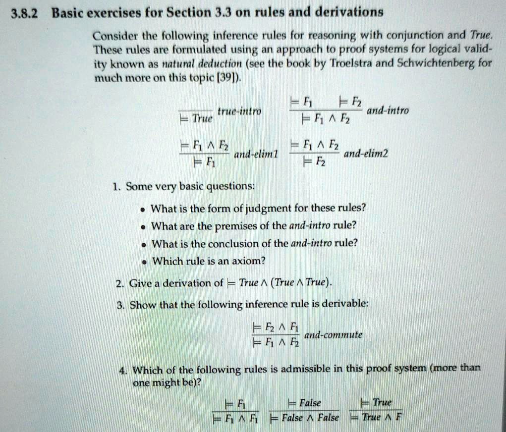 382 basic exercises for section 33 on rules and derivations consider ...