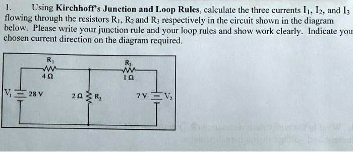 SOLVED: Using Kirchhoff's Junction and Loop Rules, calculate the three currents I, IZ, and I ...