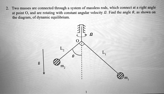 2two masses are connected through a system of massless rods which ...