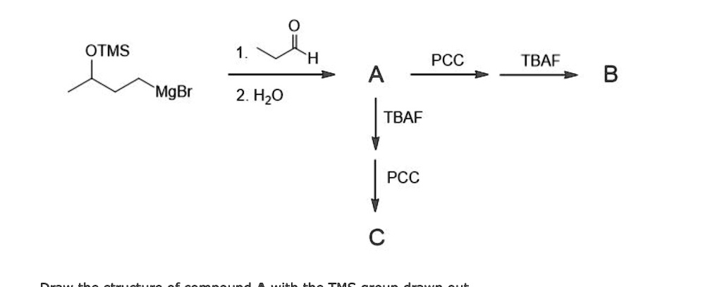 SOLVED: OTMS PCC TBAF A B MgBr 2. Hzo TBAF PCC