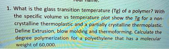 SOLVED: What is the glass transition temperature (Tg) of a polymer ...