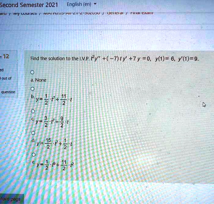 SOLVED: Second Semester 2021 English (en) alu Ivy Luuisc ...