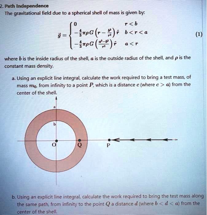 2 path independence the gravitational field due to a spherical shell of ...