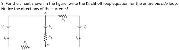 Solved For The Circuit Shown In The Figure Write The Kirchhoff Loop
