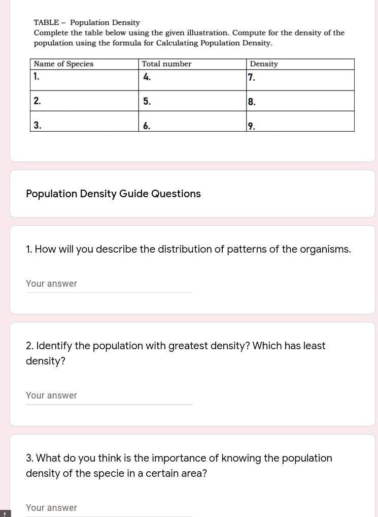 SOLVED: 'please answer my comments TABLE Population Density Complete ...