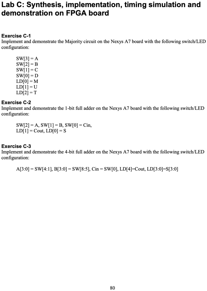 Solved Texts Lab C Synthesis Implementation Timing Simulation And Demonstration On Fpga