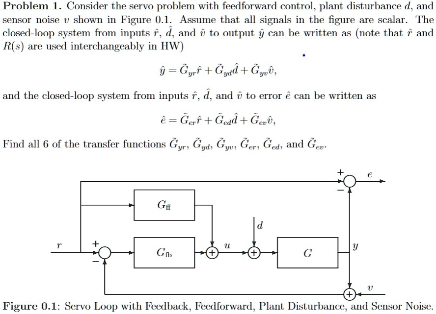 SOLVED: Problem 1. Consider the servo problem with feedforward control ...