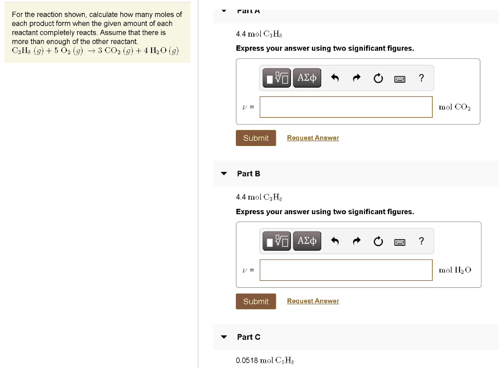 fdrt h for the reaction shown calculate how many moles of each product form when the given ...