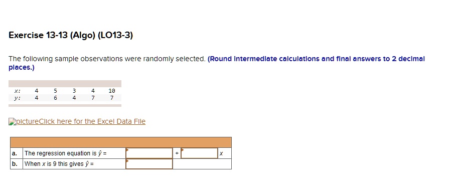 The following sample observations were randomly selected. Note: Round intermediate calculations ...