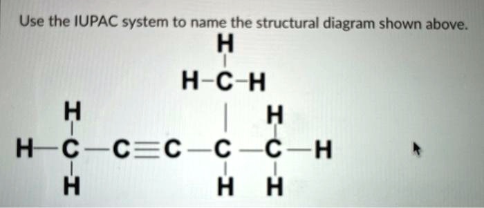 SOLVED: Use the IUPAC system to name the structural diagram shown above ...