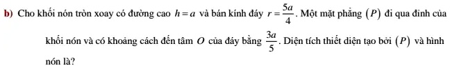 Solved Cho Khá‘i Nón Tròn Xoay Có đưá Ng Cao Hằng Sá‘ VÃ