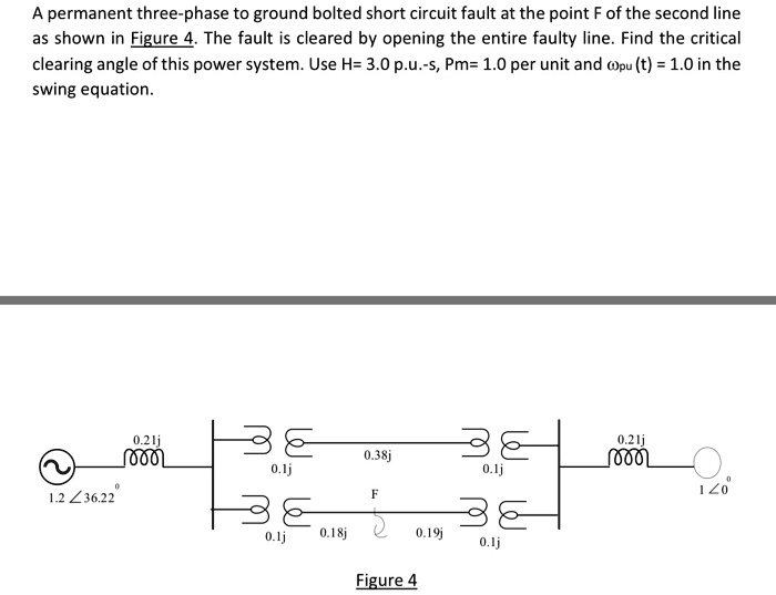 SOLVED: Use Thevenin equivalent to calculate during a fault. A permanent three-phase to ground ...