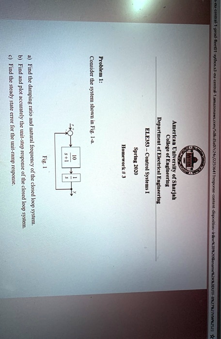 consider the system shown in fig 1 a problem 1 cfind the steady state error for the unit ramp ...
