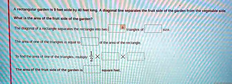 SOLVED: A rectangular garden, 40 feet long by 40 feet wide, has a ...