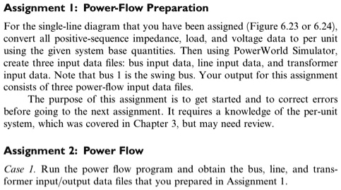 Assignment 1: Power-Flow Preparation For the single-line diagram that you have been assigned ...